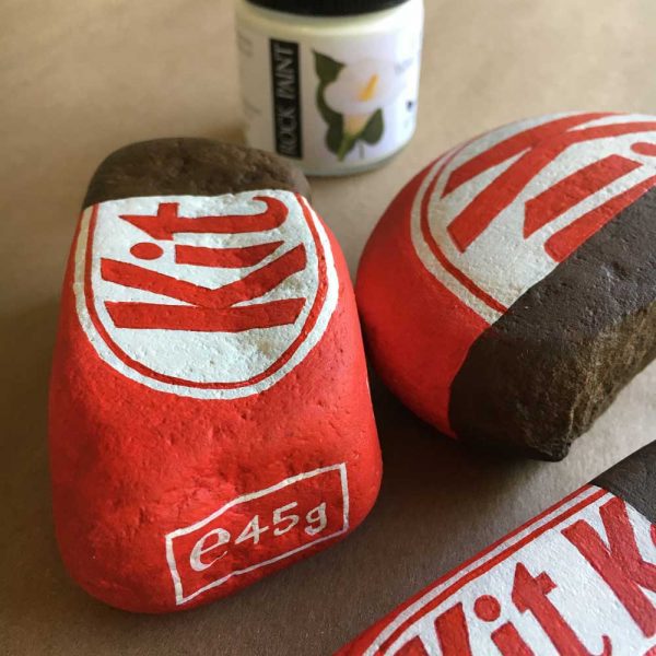 Painted Kit Kat rocks - Rock Paint