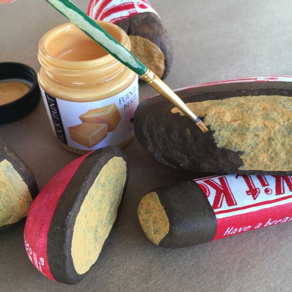Painted Kit Kat rocks - Rock Paint