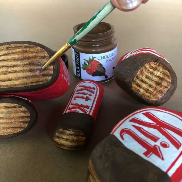 Painted Kit Kat rocks - Rock Paint