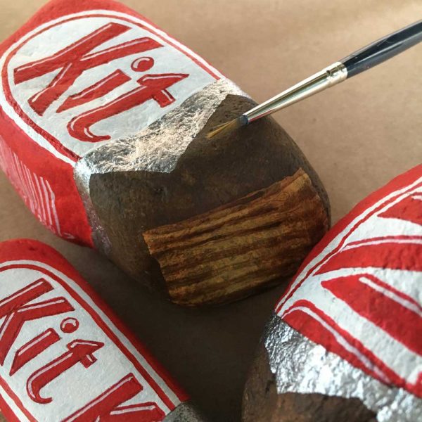 Painted Kit Kat rocks - Rock Paint