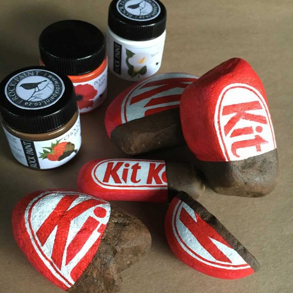 Painted Kit Kat rocks - Rock Paint