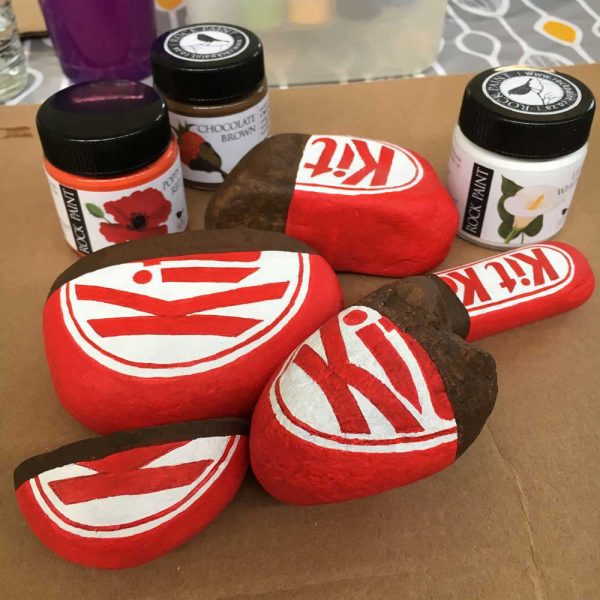 Painted Kit Kat rocks - Rock Paint