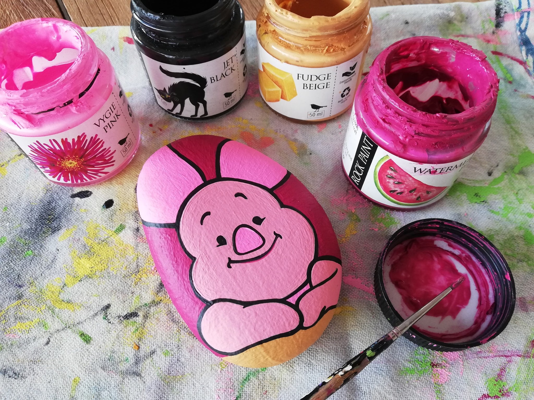 Pink Piglet - Rock Paint