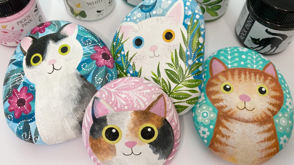 Cute, Crazy Cat Workshop – Rock Paint